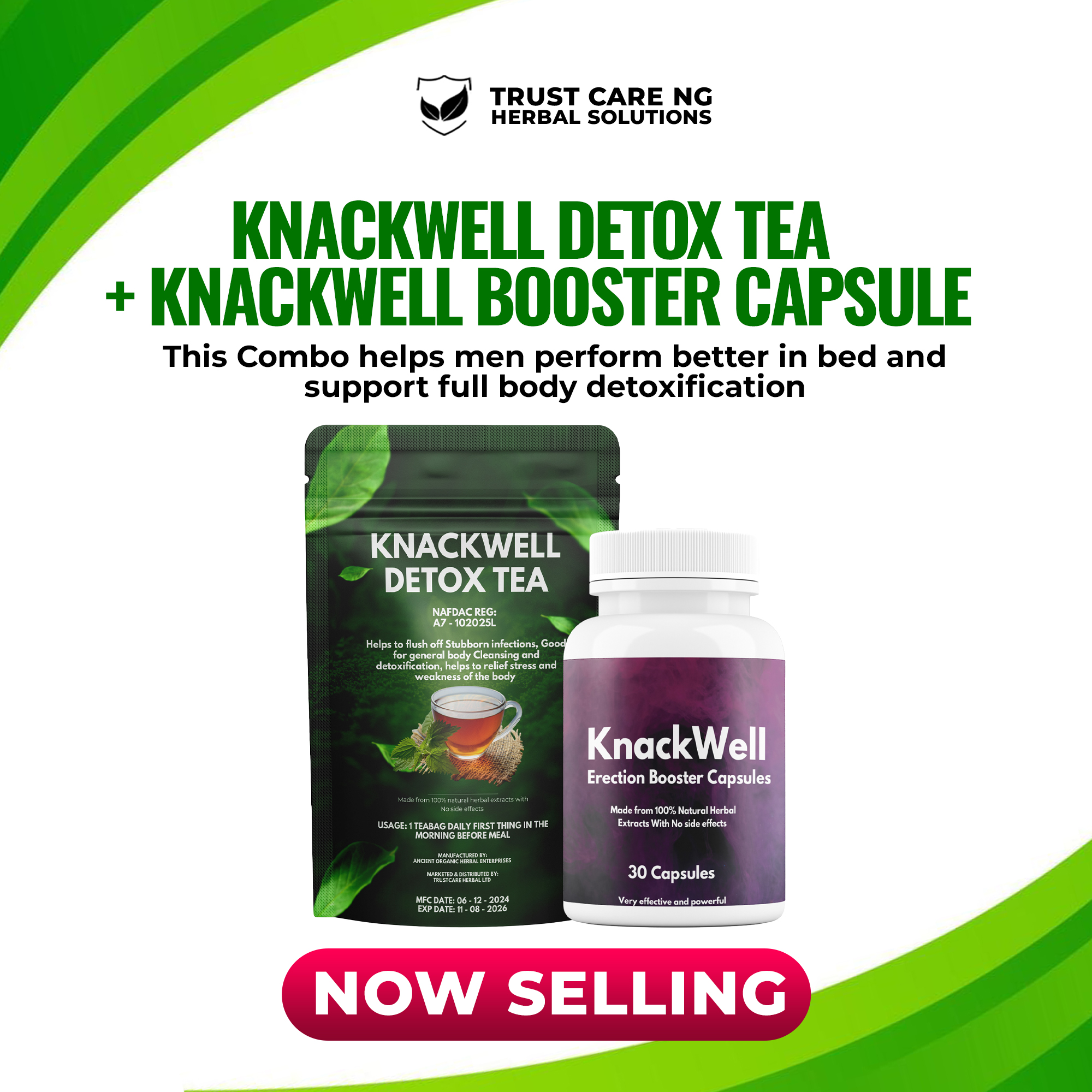 Knackwell Detox Tea & Booster Capsule Combo - Trust Care Herbal